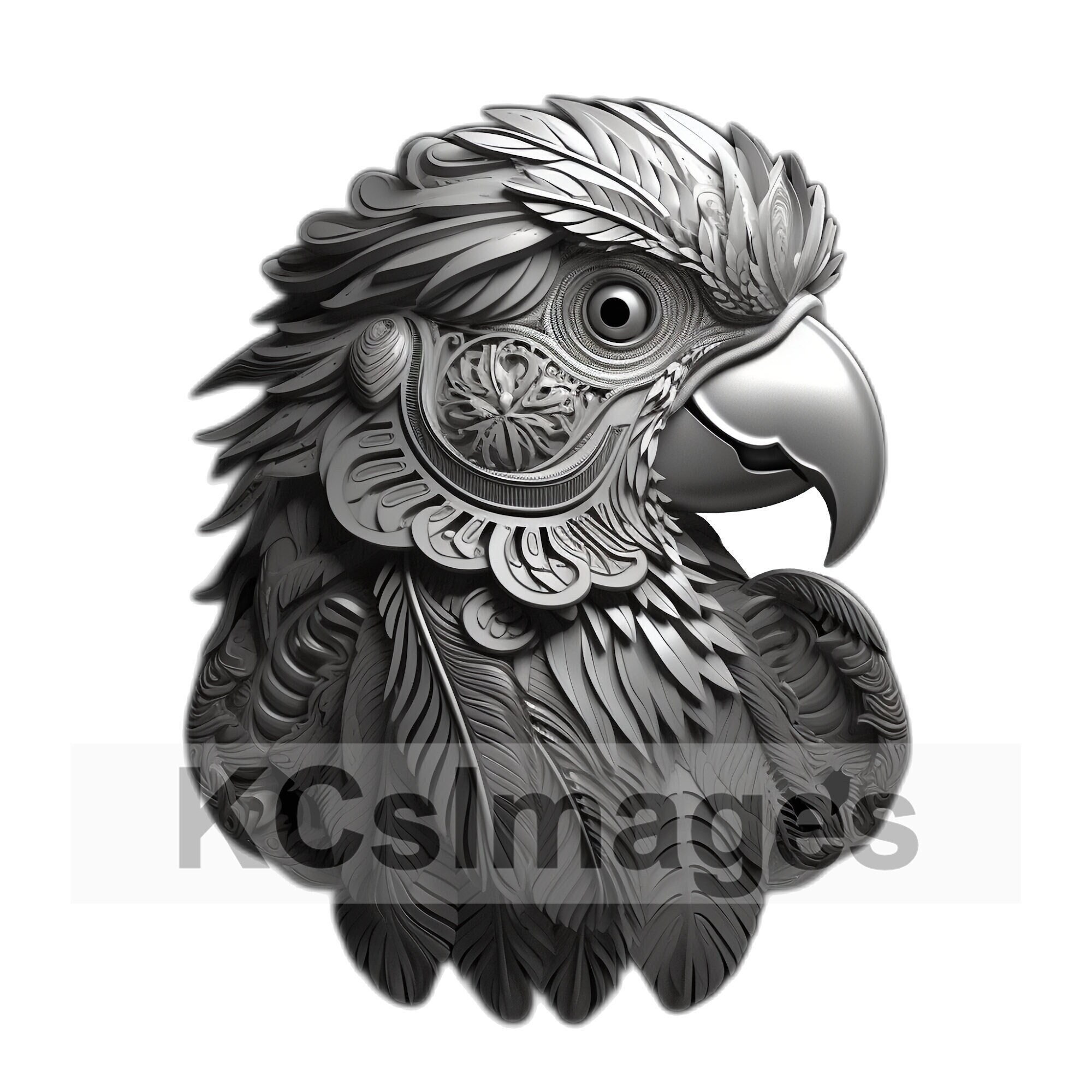 Parrot, 4K Grayscale Image for Laser Engraving, Digital Download - Etsy