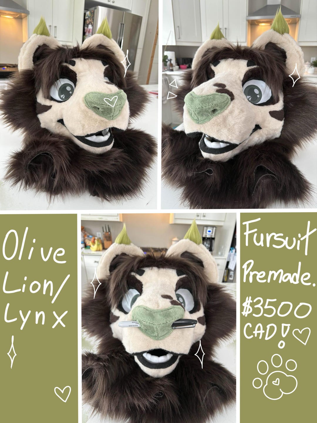 Olive Lion/lynx Fursuit Premade READ DESCRIPTION - Etsy