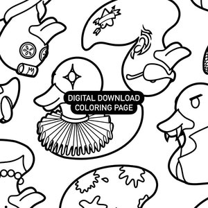 Rubber Ducks Coloring Page for Digital Download - Etsy