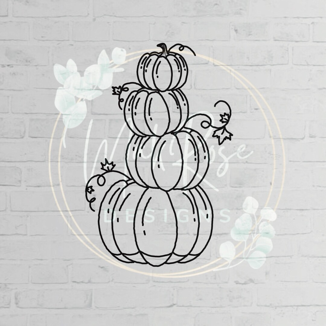 Stacked Pumpkins Outline Instant Digital Download (JPEG, PNG, PDF) - Etsy