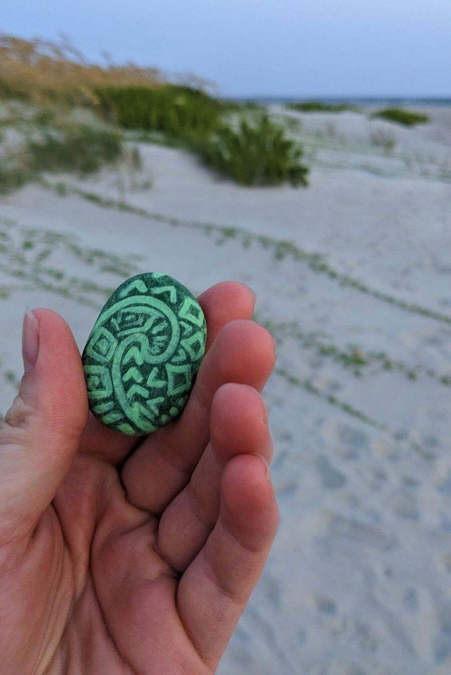 Moana Heart of Te Fiti Hand Painted Rock - Etsy