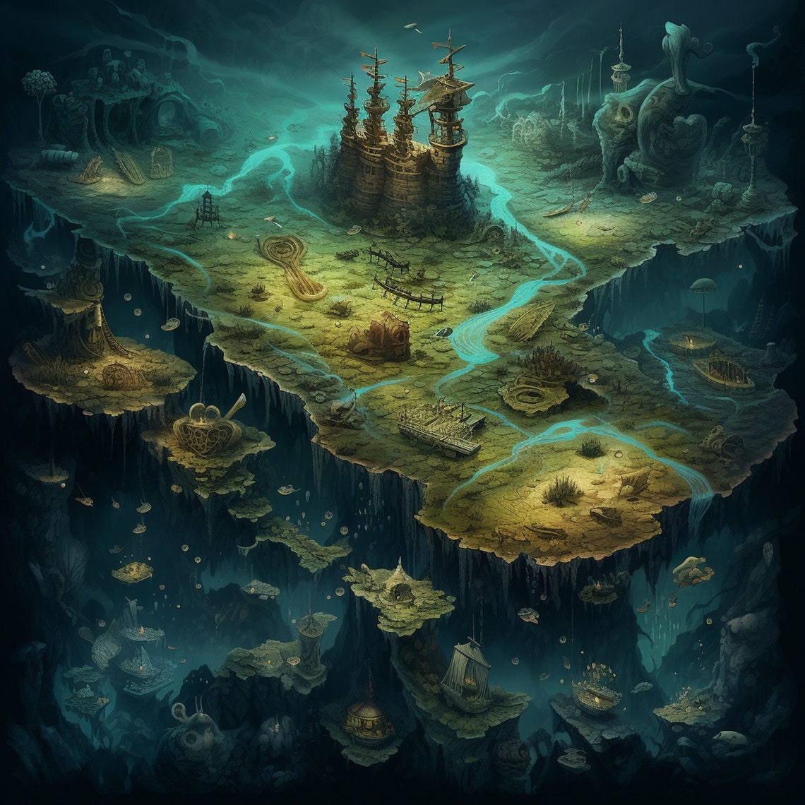 Underwater Maps, 250+ Pack Bundle of High Detail Role Playing Battle ...