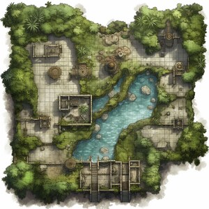 Jungle Battle Maps, 200+ Pack Bundle of High Detail Role Playing Maps ...