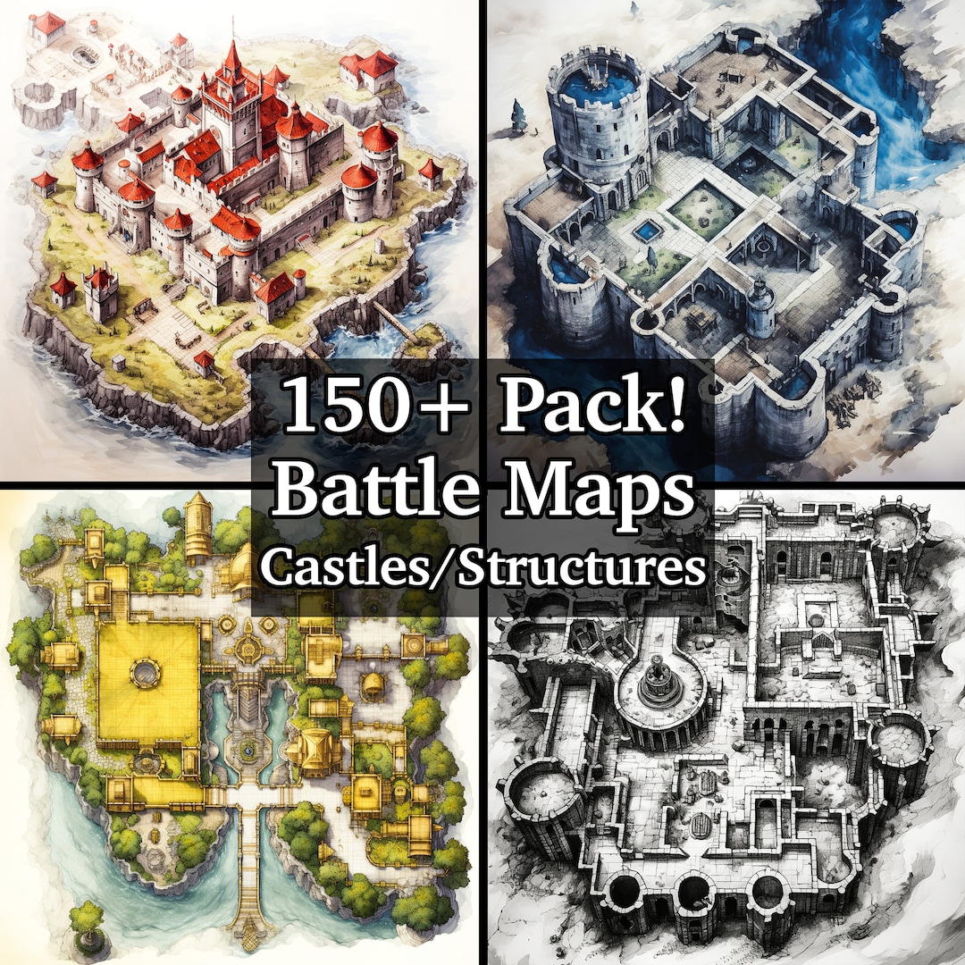 Battle Maps, 150+ Pack of Castle & Structures Maps, High Detail Role ...