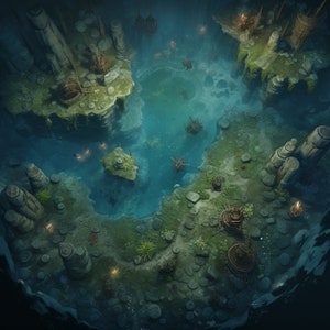 Underwater Maps, 250+ Pack Bundle of High Detail Role Playing Battle ...