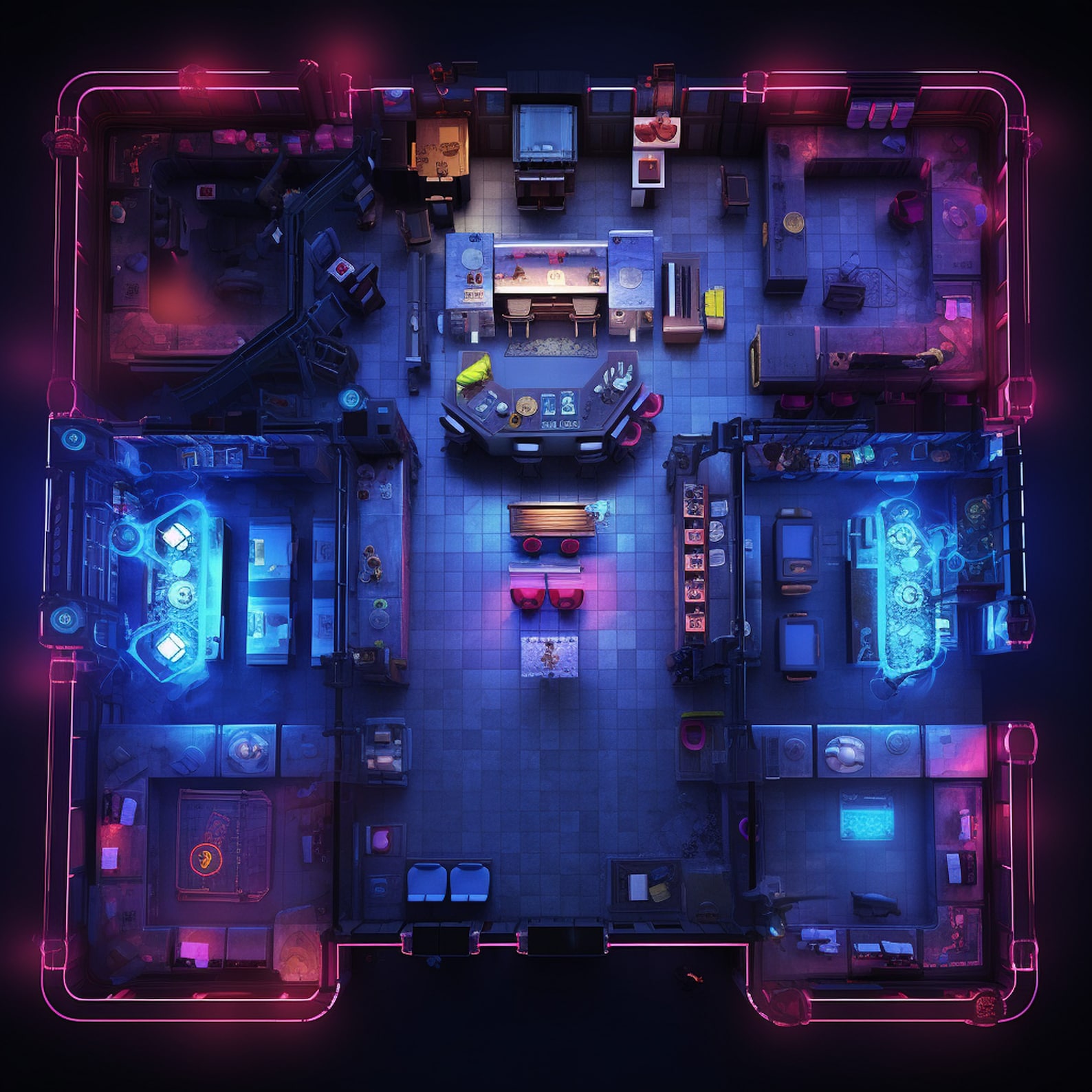 Cyber-punk Battle & Background Maps, 100+ Pack Bundle of RPG Maps ...