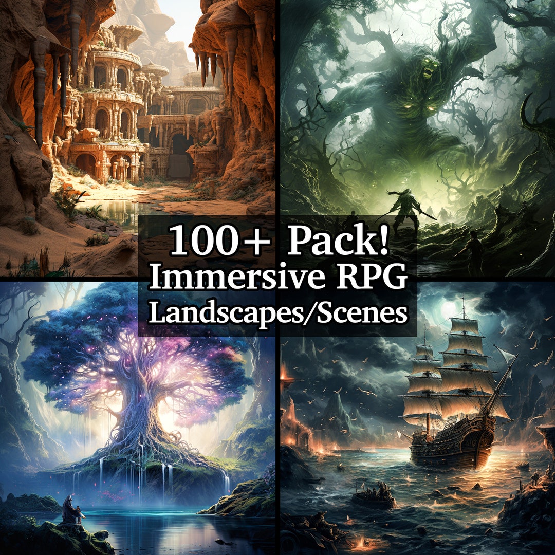 Immersive RPG Landscape Bundle, 100 Pack of High Detail Scenes for ...