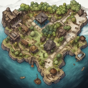 Island Battle Maps, 200+ Pack Bundle of High Detail Role Playing Maps ...