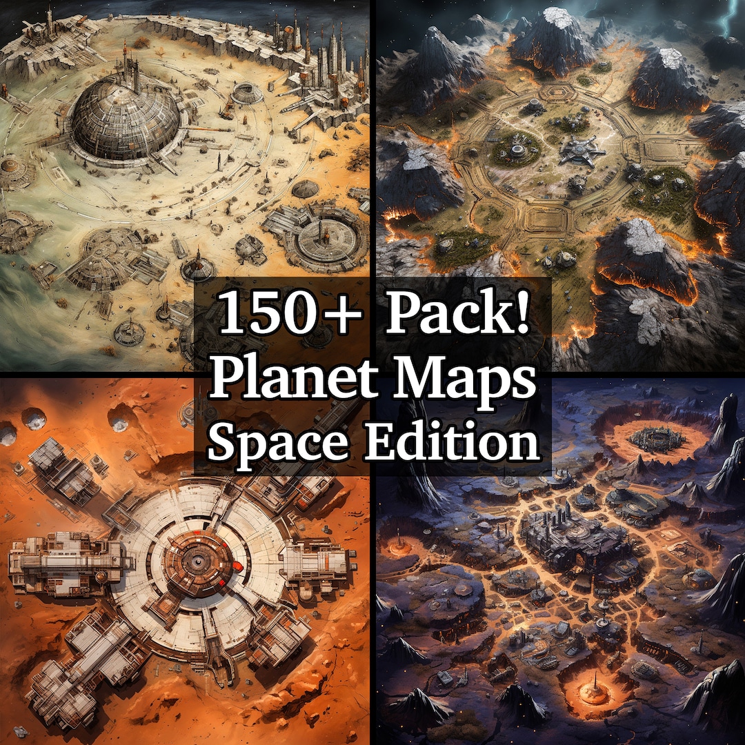 Space Inspired Battle Map Bundle, 150+ Pack of Spacecraft High Detail ...