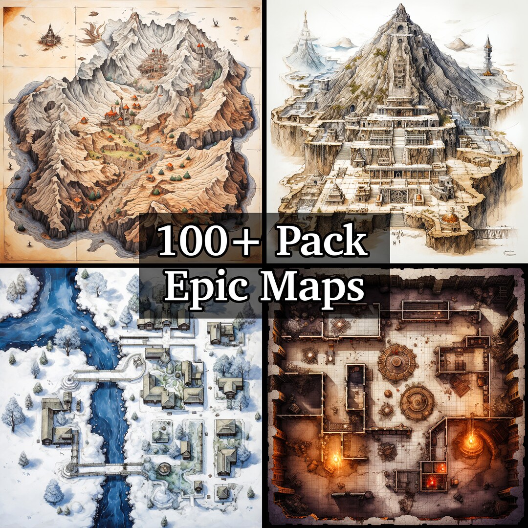 Epic Battle Maps, 100+ Pack Bundle of High Detail Role Playing Maps ...