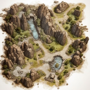Rocky Battle Maps, 150+ Pack Bundle of High Detail Role Playing Maps ...