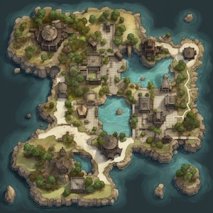 Island Battle Maps, 200+ Pack Bundle of High Detail Role Playing Maps ...