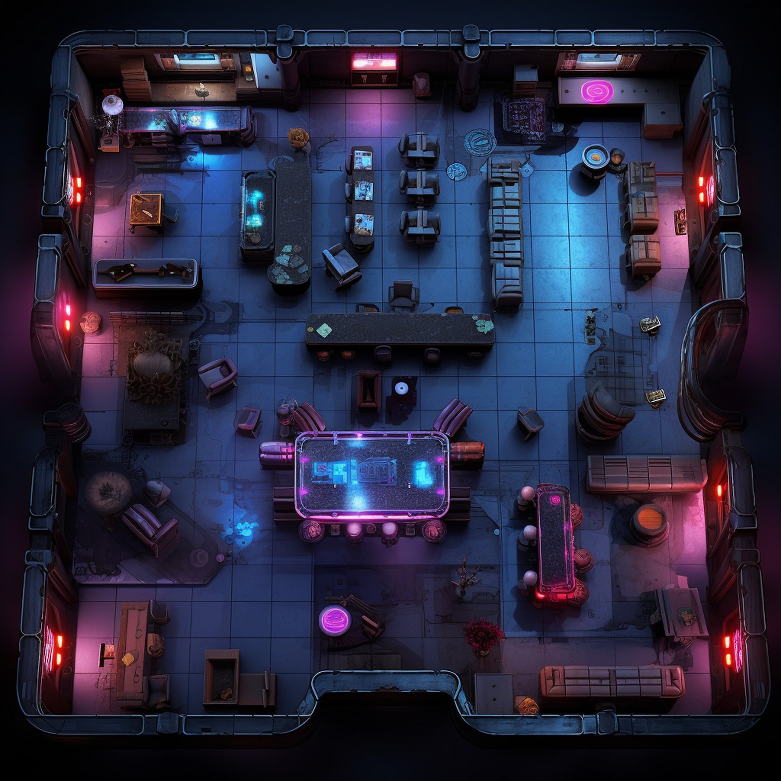 Cyber-punk Battle & Background Maps, 100 Pack Bundle of RPG Maps ...