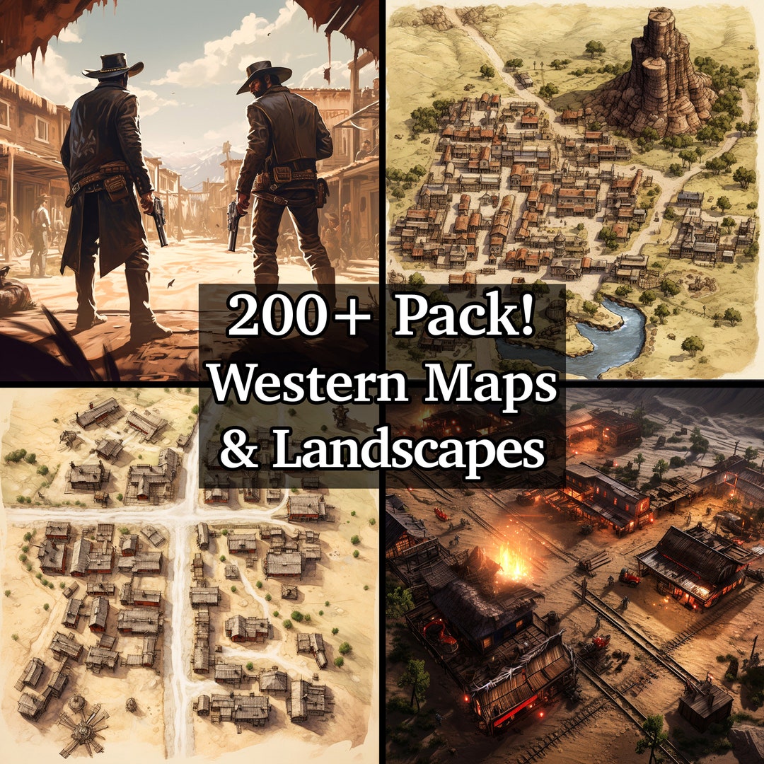Wild Western Battle Maps & Immersive Landscapes, 200+ Pack of High ...