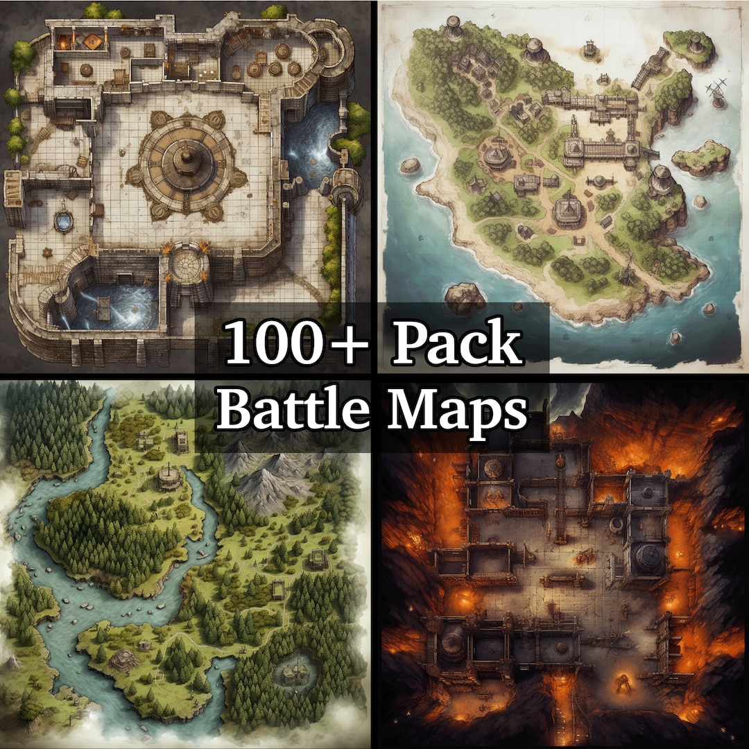 Cartes de bataille, lot de plus de 100 cartes de jeu de rôle détaillées ...