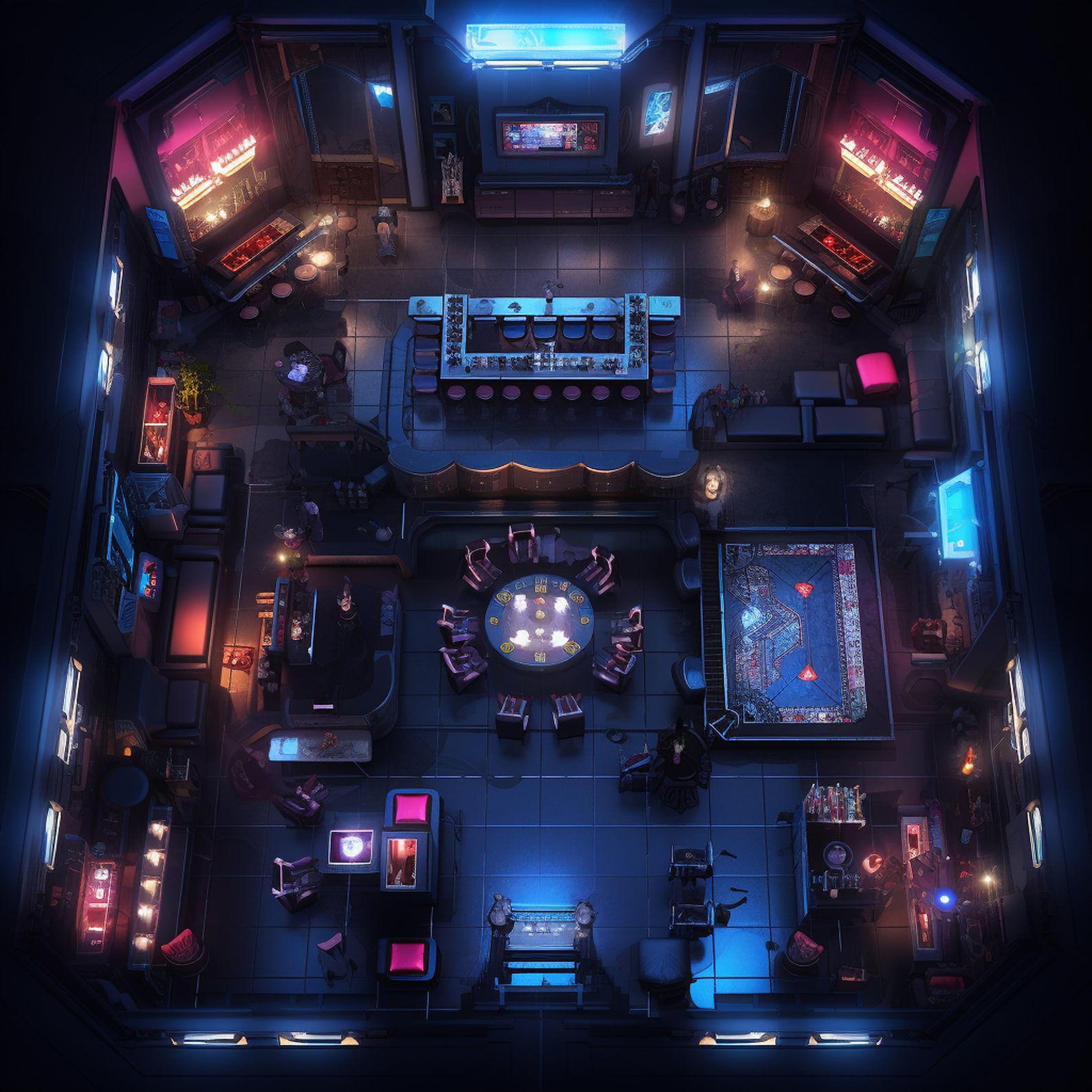 Cyber-punk Battle & Background Maps, 100 Pack Bundle of RPG Maps ...