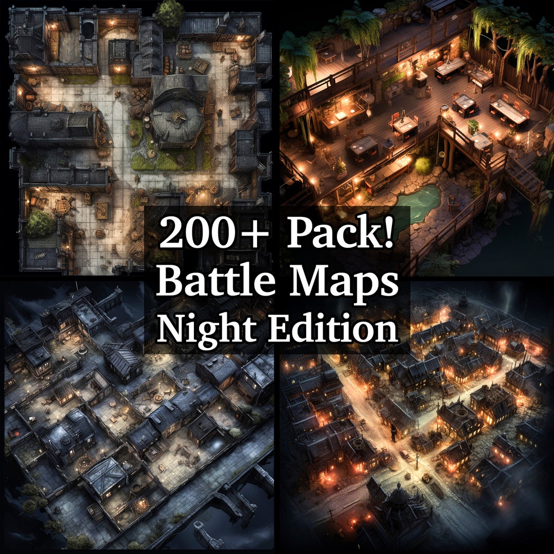 Battle Map Bundle, Night Maps Edition, 200+ Pack of High Detail Role ...