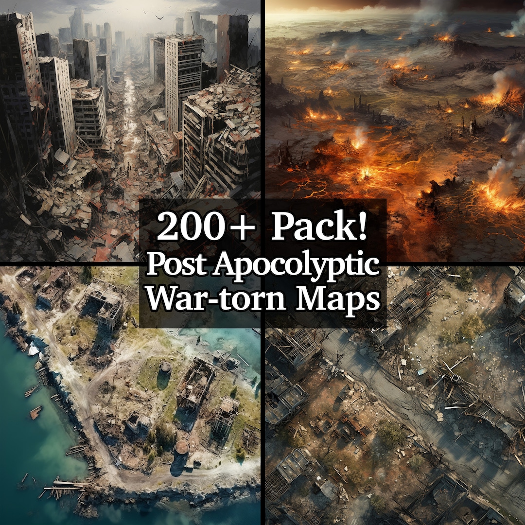200+ War-torn Apocalyptic Battleground Maps, Bundle of Role Playing Iso & Battle Maps, Dungeons ...
