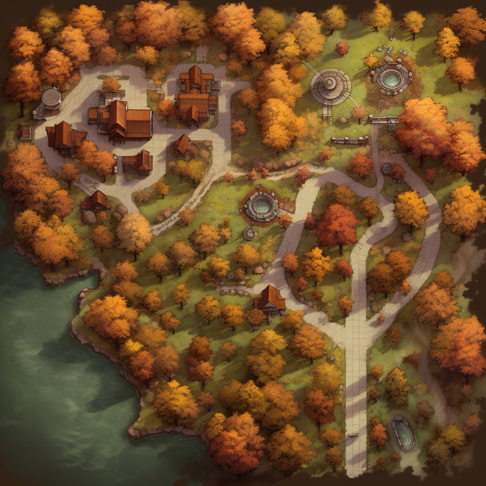 Fall Autumn Battle Map Bundle, 200+ Pack of High Detail Role Playing ...