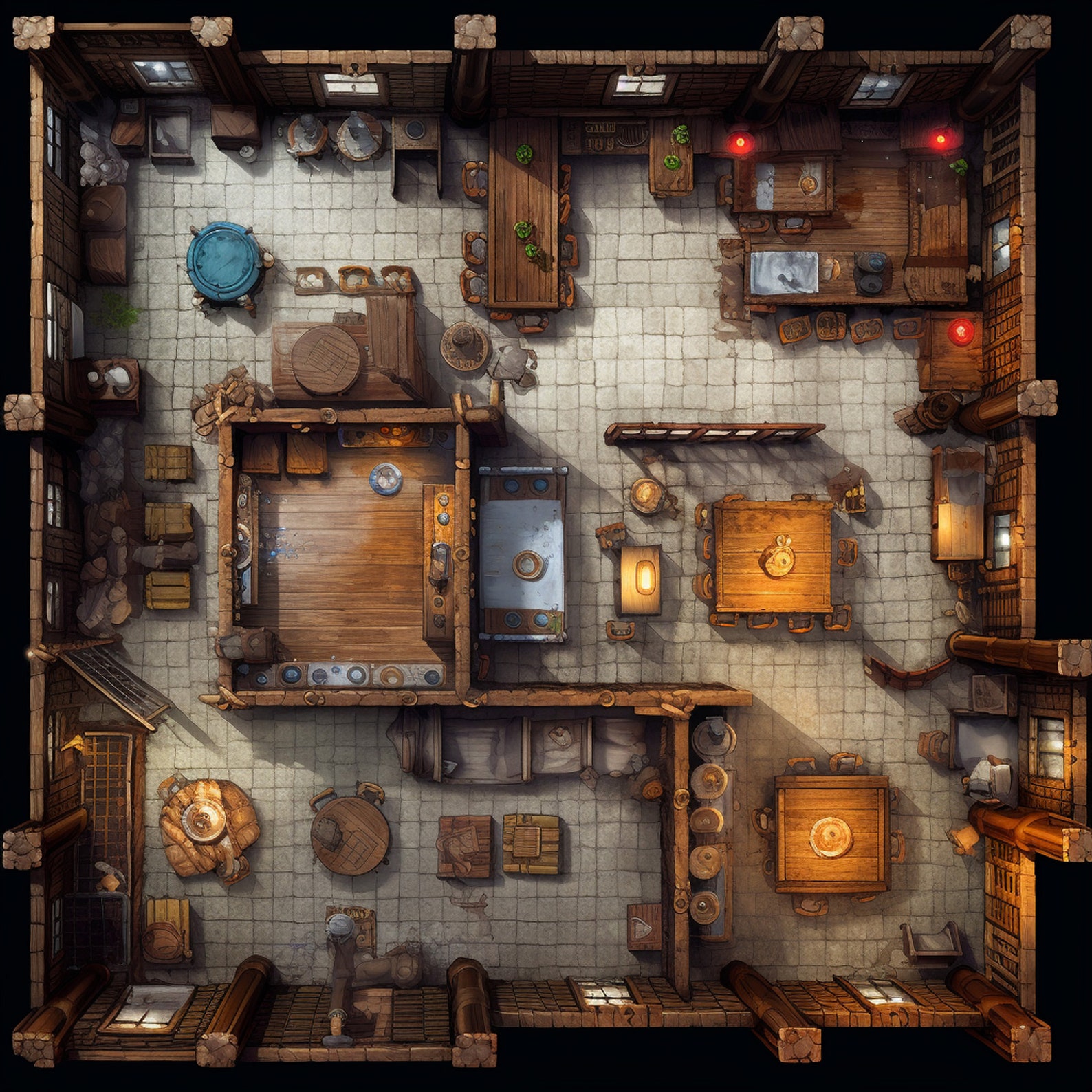 Tavern Battle Maps, 250+ Pack Bundle of High Detail Role Playing Battle ...