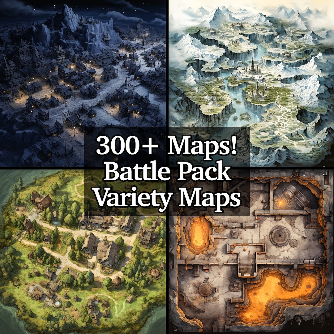 Variety Map Pack, 300+ Pack Bundle of High Detail Role Playing Maps ...