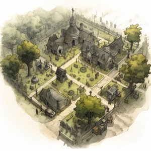 Cemetery Graveyard Crypt Battle & Background Maps, 150+ Pack Bundle of ...