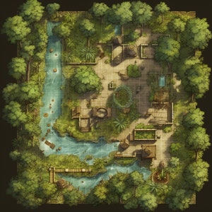 Jungle Battle Maps, 200+ Pack Bundle of High Detail Role Playing Maps ...