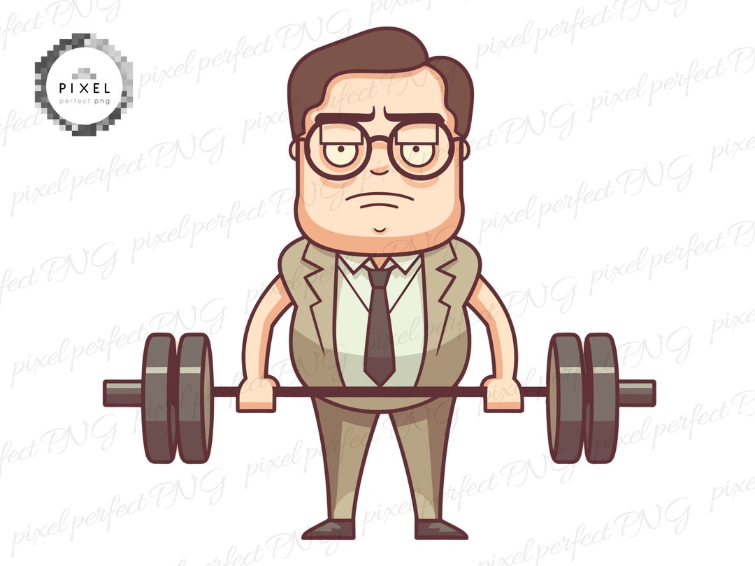 Cartoon Dwight, Weightlifting Dwight, Funny Dwight PNG SVG, Barbells ...
