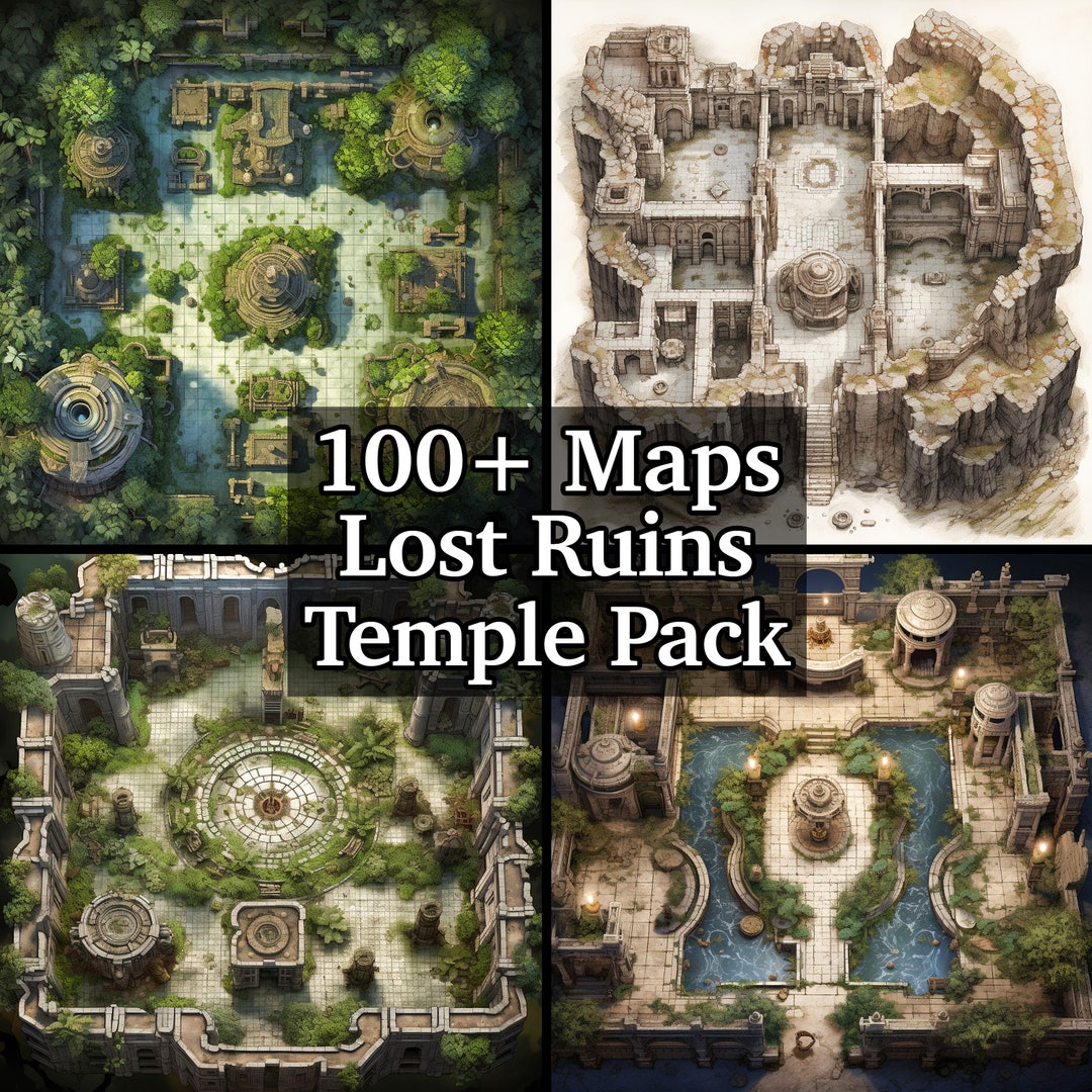 Lost Ruins Map Bundle, 100+ Pack of High Detail Role Playing Maps ...