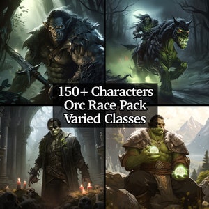 150+ Orc Race Bundle, PNG Orc Collection, Varied Classes of Orcs ...