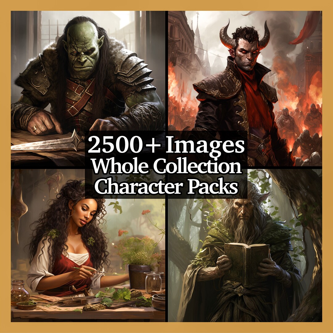 2500 Character Collection Bundle Pack, Whole Shop Access, DND RPG ...