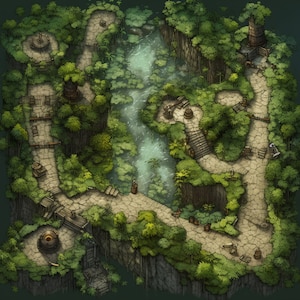 Jungle Battle Maps, 200+ Pack Bundle of High Detail Role Playing Maps ...