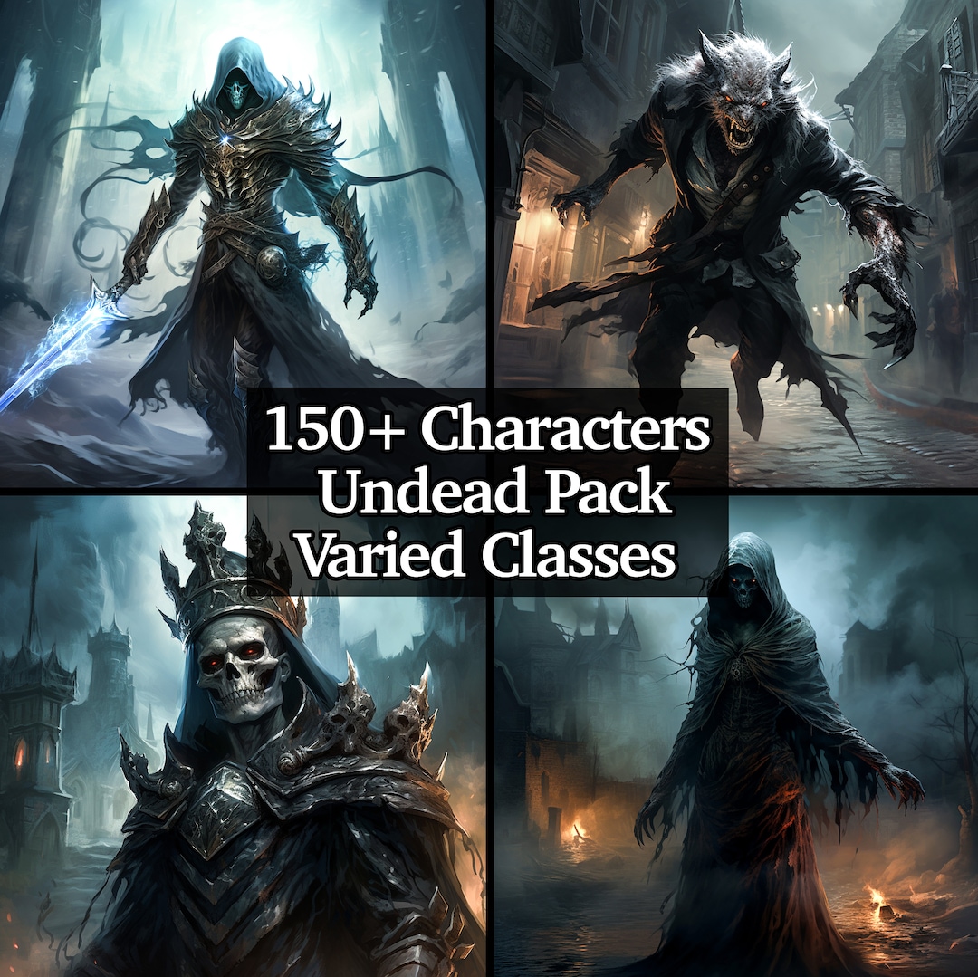 150+ Undead Character Bundle, PNG Undead Collection, Zombies Vampires ...