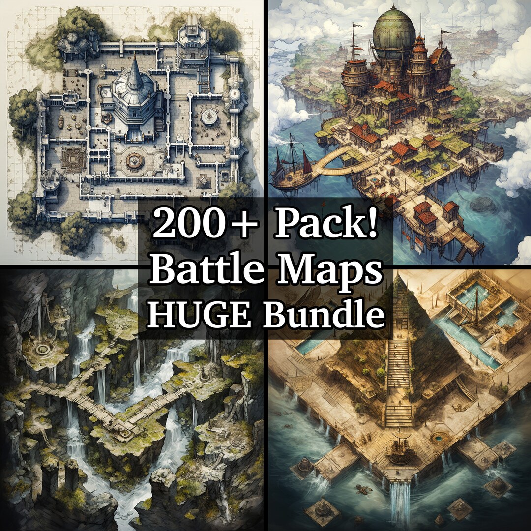 Massive Battle Map Bundle, 200+ Pack Bundle of High Detail Role Playing ...