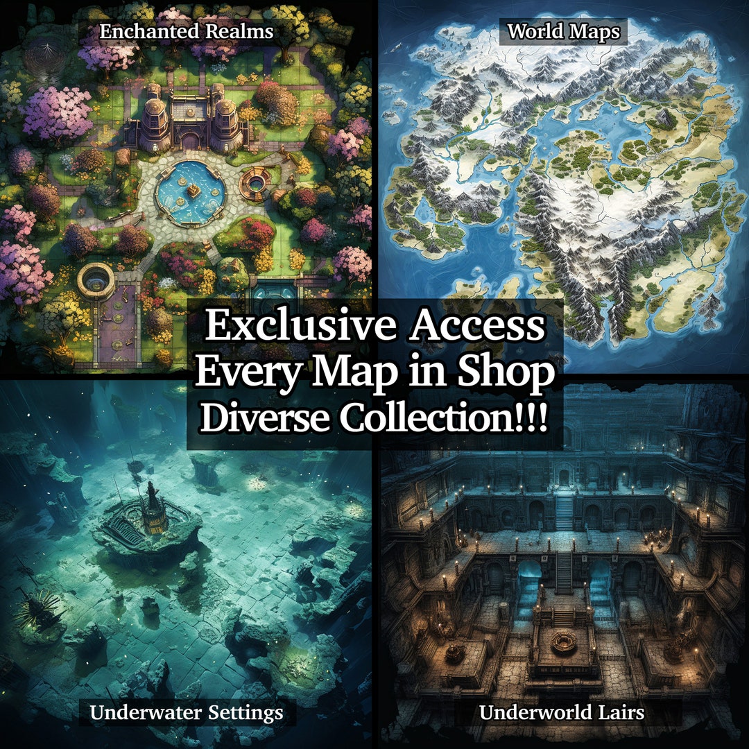 Battle Maps & Background Scenes Bundle, Whole Shop Access, 30K+ Map ...