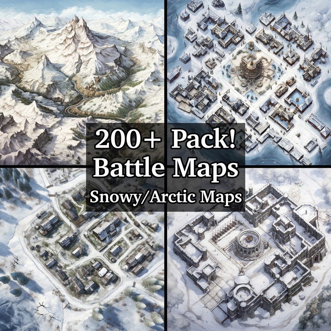 Snowy Battle Map Bundle, Snowy & Arctic Pack, 200+ Pack of High Detail ...