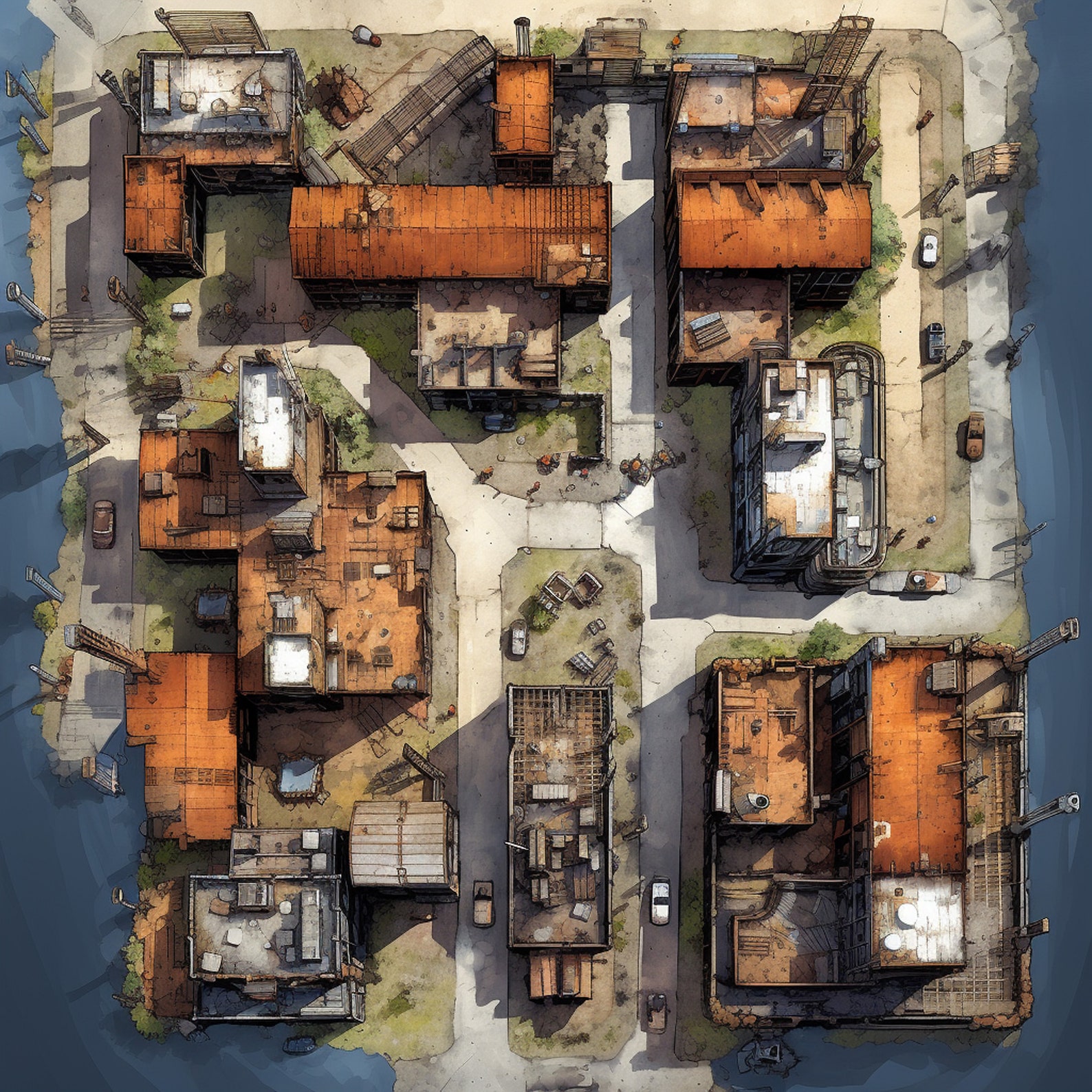 Steampunk Industrial Battle Map Bundle, 150+ Pack of High Detail Role ...