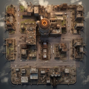 Steampunk Industrial Battle Map Bundle, 150+ Pack of High Detail Role ...