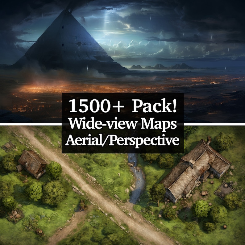 1500 Wide-view Battle Maps & Backgrounds, 16:9 Maps, Bundle of Role ...