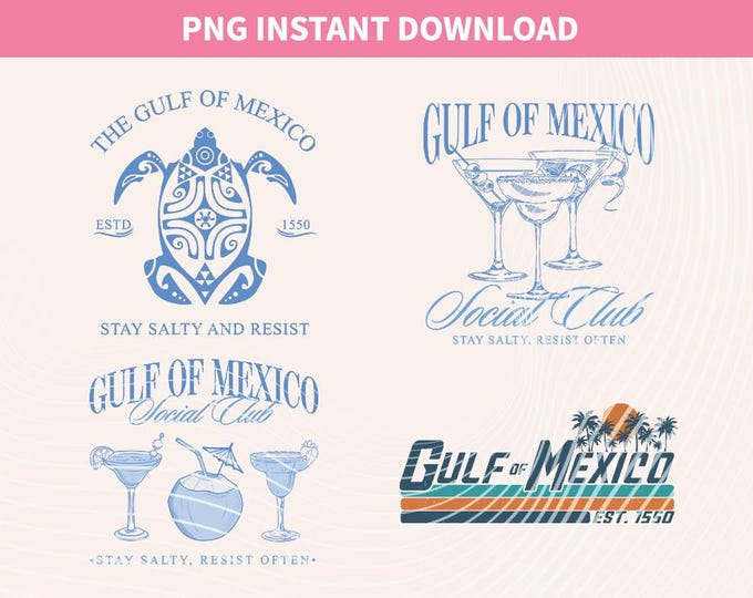 Bundle Gulf of Mexico Est 1955 Svg Png, Golfo De México 1550 Retro ...
