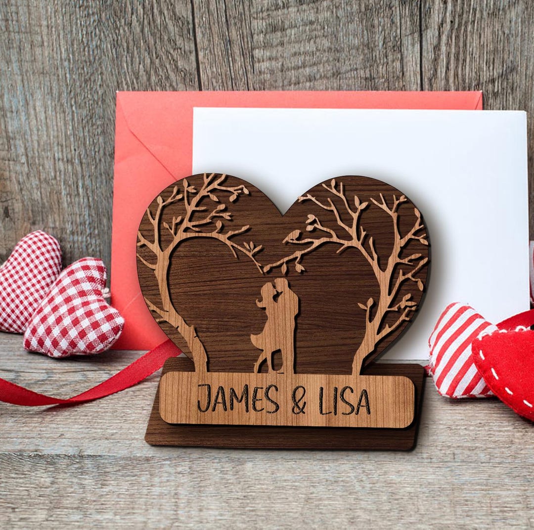 Romantic Couple Svg Laser Cut, Personalized Couple Wooden Sign, Laser ...