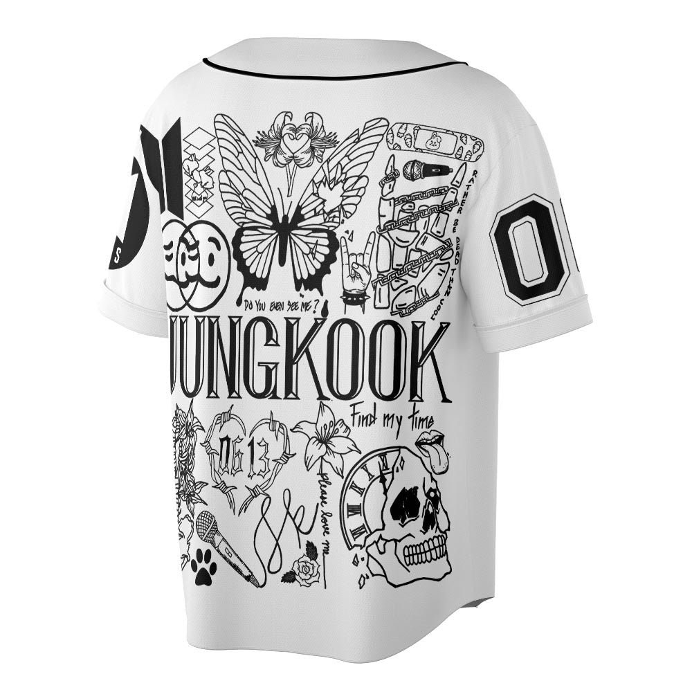 JungKook BTS Kpop Doodle Art Baseball Jersey sold by Canidae Helpless ...