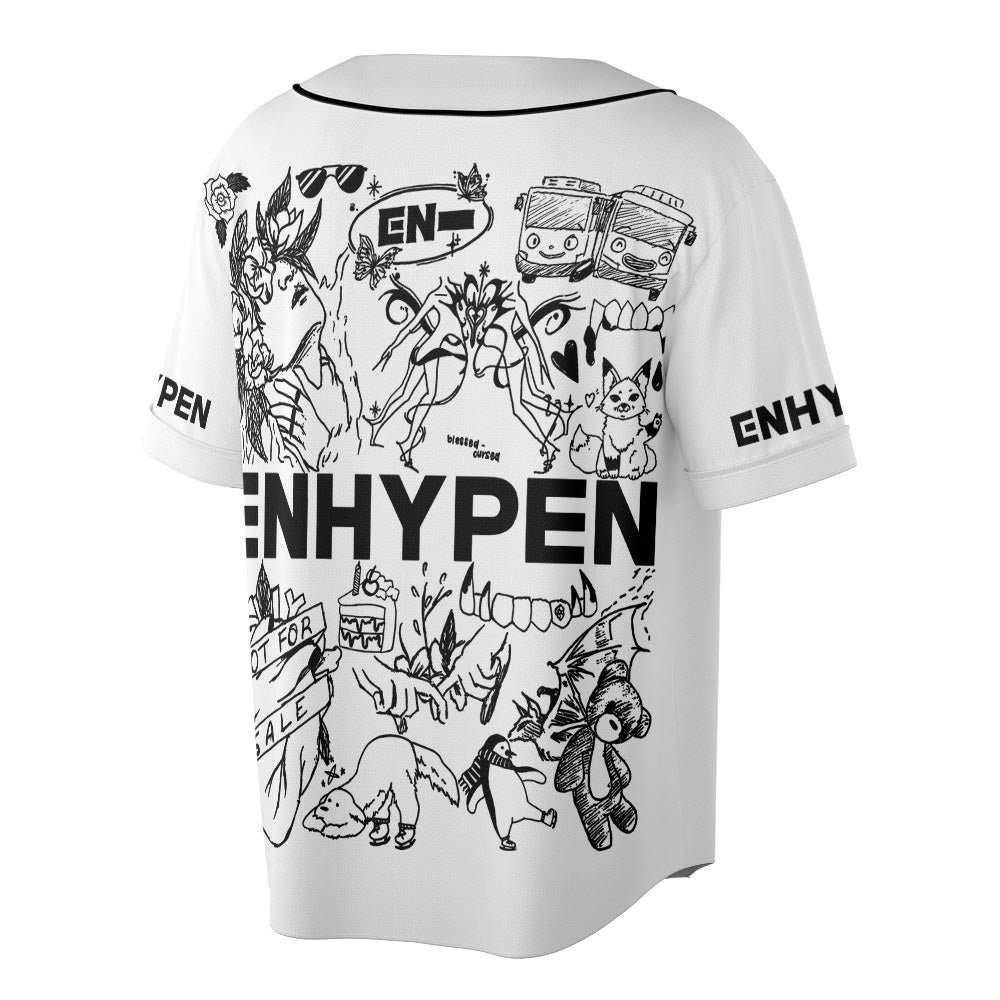 ENHYPEN Kpop Doodle Art Baseball Jersey sold by Anastasiya Bazhenova ...