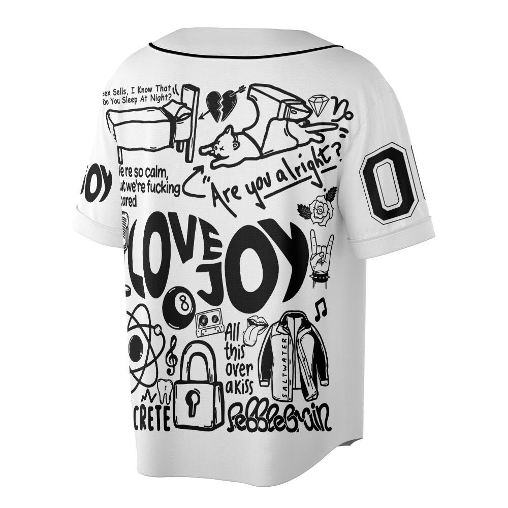 Custom Lovejoy Music Doodle Art Baseball Jersey sold by Knuken Koors ...