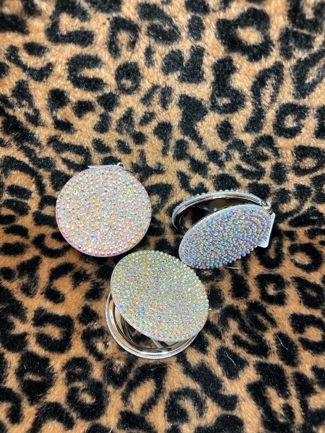 Bedazzled Round Compact Mirror - Etsy
