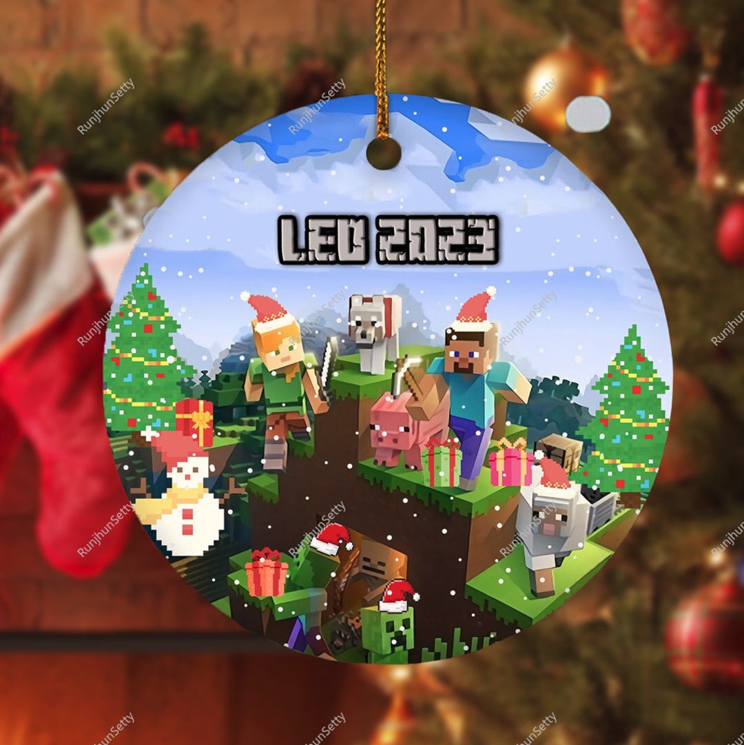 Personalization Minecraft Inspired Christmas Ornament - Etsy