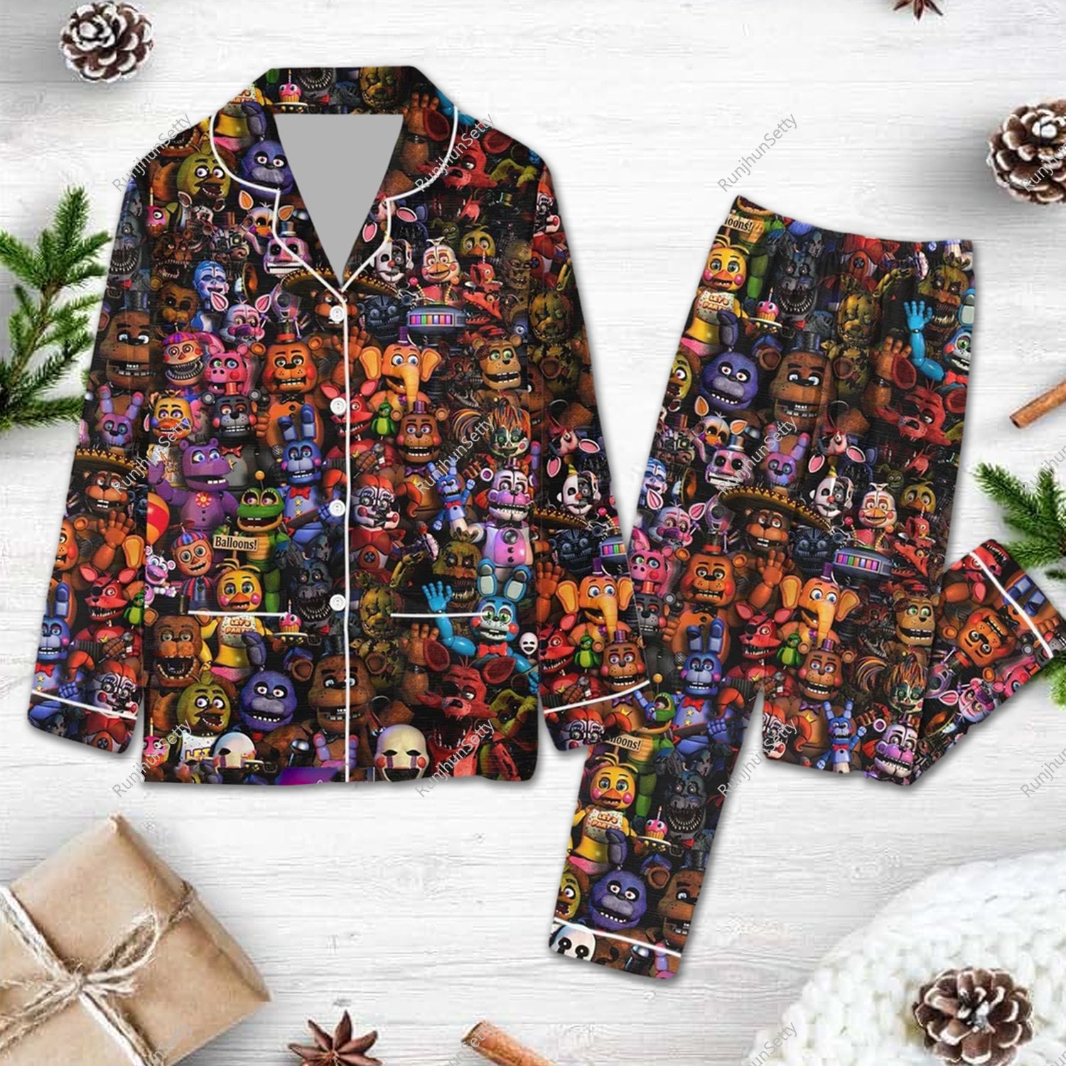 Christmas 5NAF Pajamas Set, Five Nights At Freddy Women Pyjamas, Five ...
