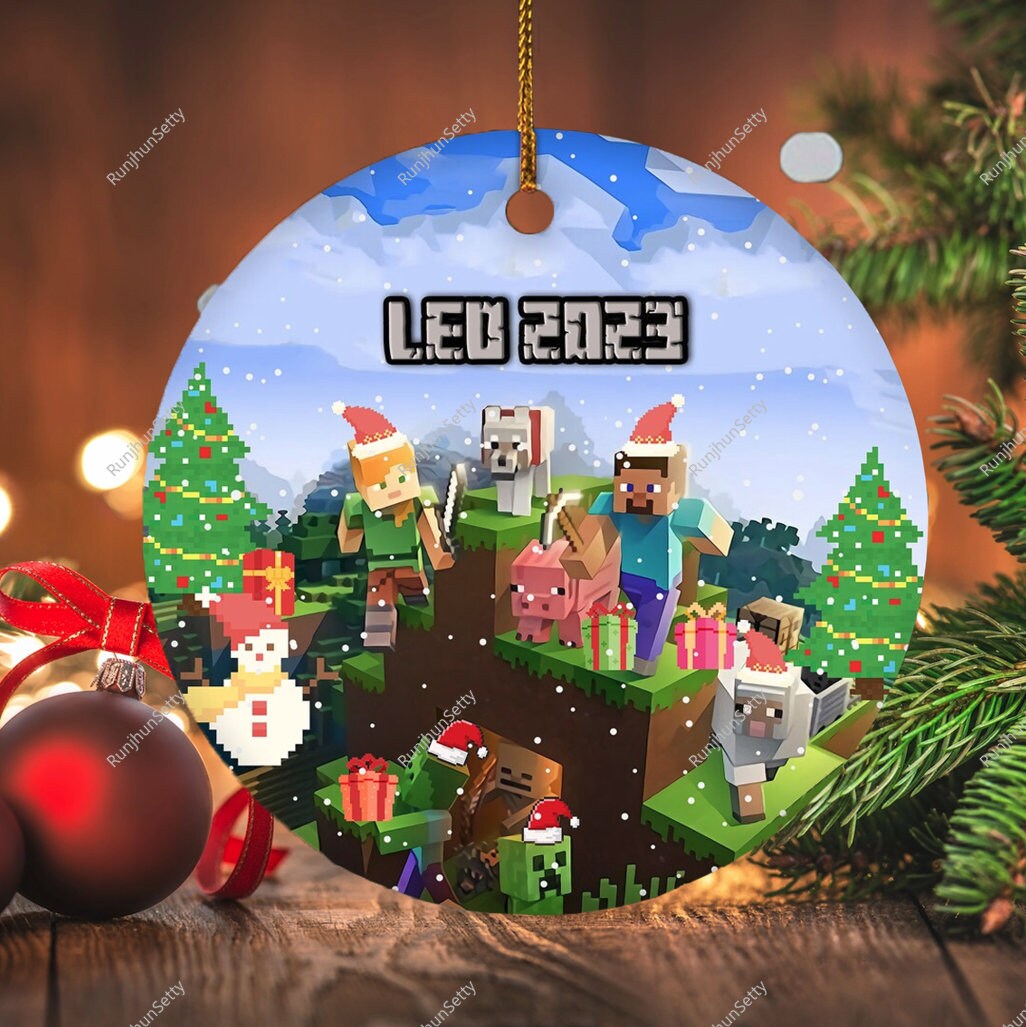 Personalization Minecraft Inspired Christmas Ornament - Etsy