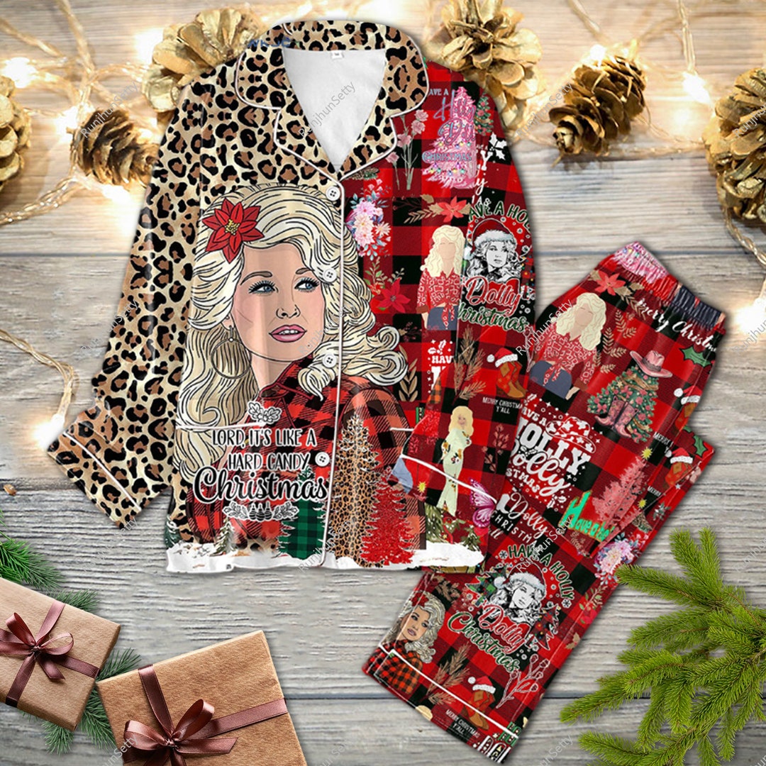 Have A Holly Dolly Christmas Pajamas Set Santa Dolly Western - Etsy