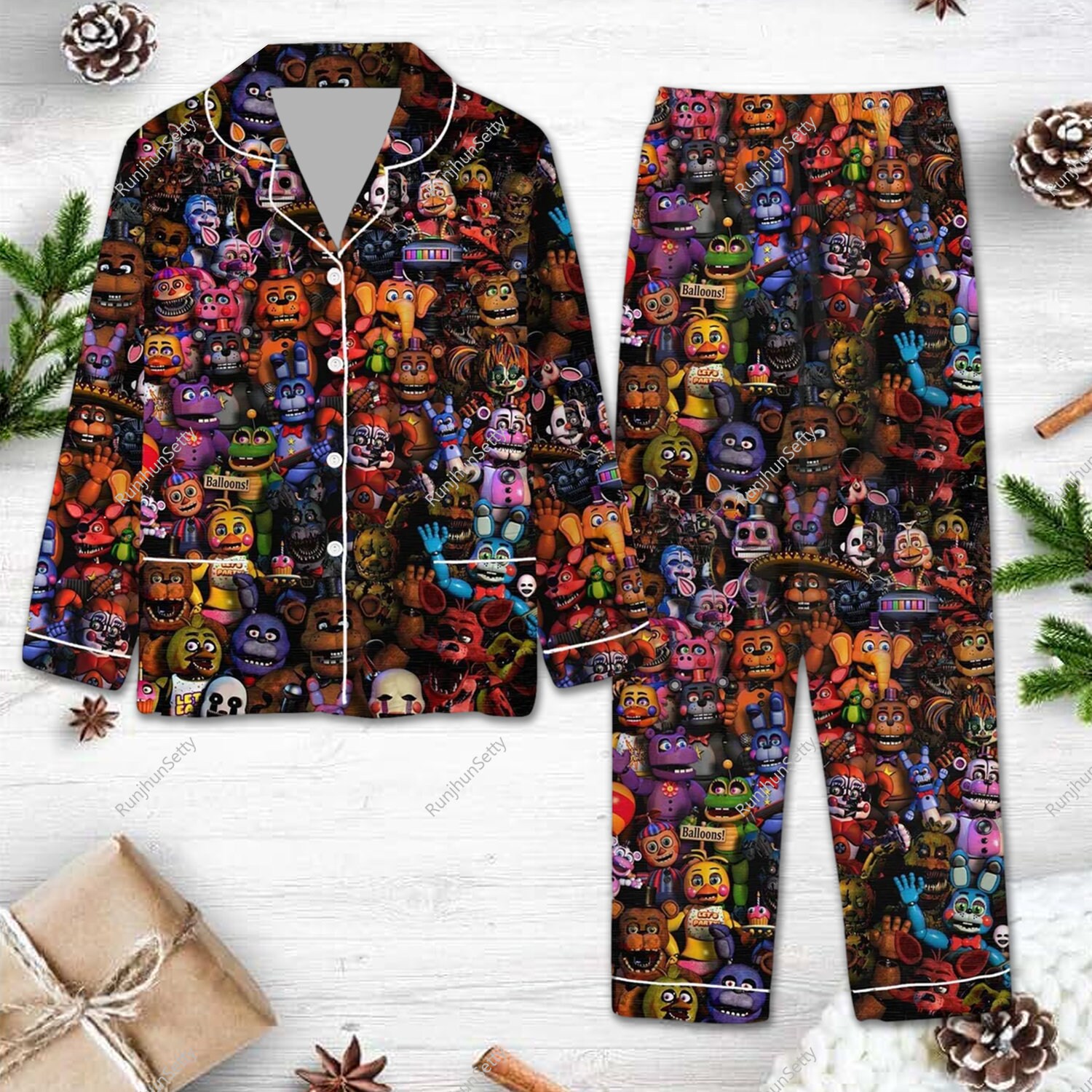 Christmas 5NAF Pajamas Set, Five Nights At Freddy Women Pyjamas, Five ...